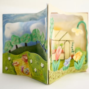Spring Pop-up Book Template Hand-painted DIY Carousel Book for Easter ...