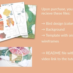 Love Letter Pop-up Card Template Hand-painted DIY Greeting Card for ...