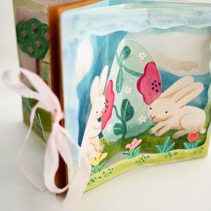 Spring Pop-up Book Template Hand-painted DIY Carousel Book for Easter ...