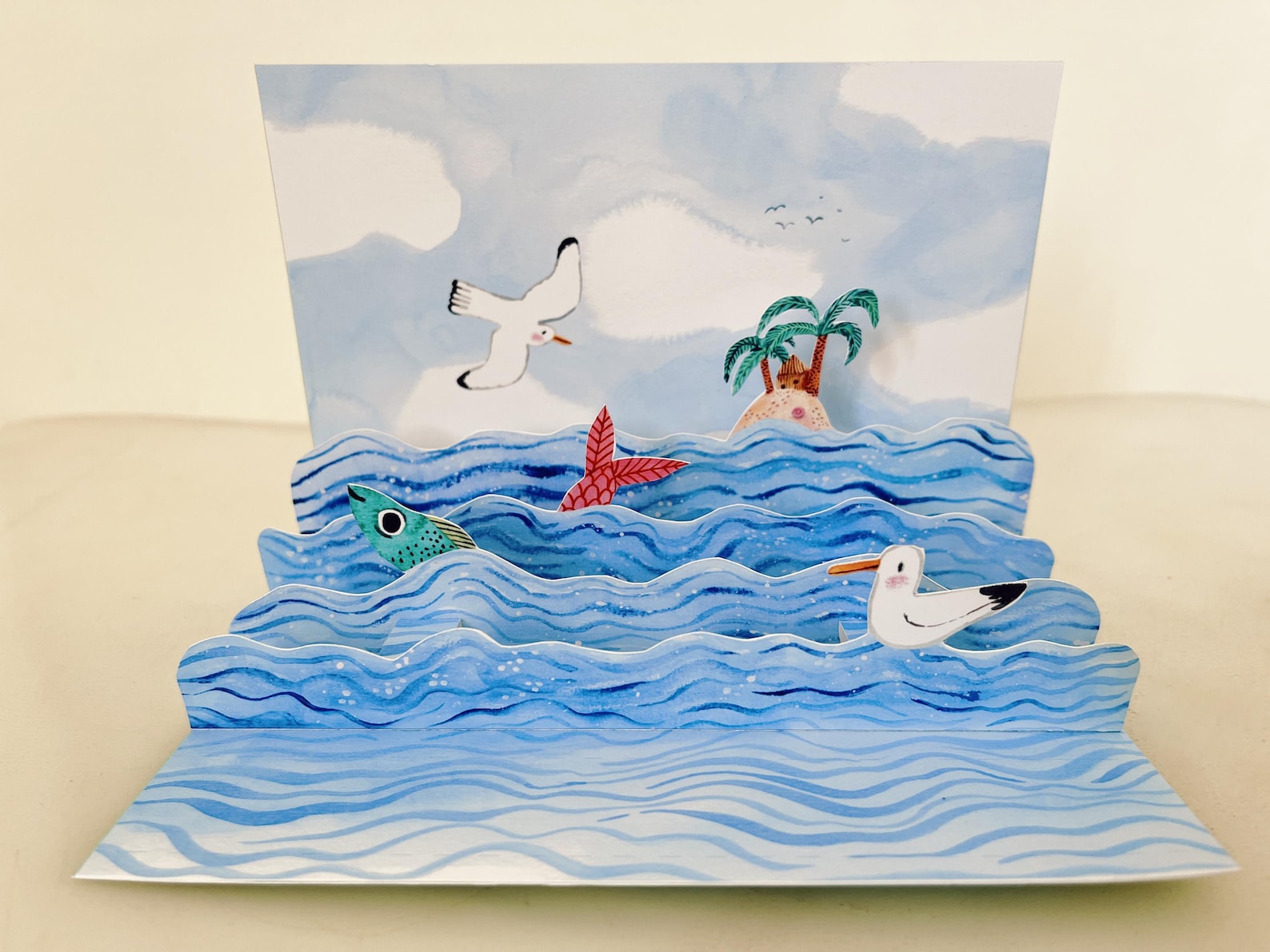 DIY Ocean Pop-up Card Template: Hand-painted Design (digital Download ...