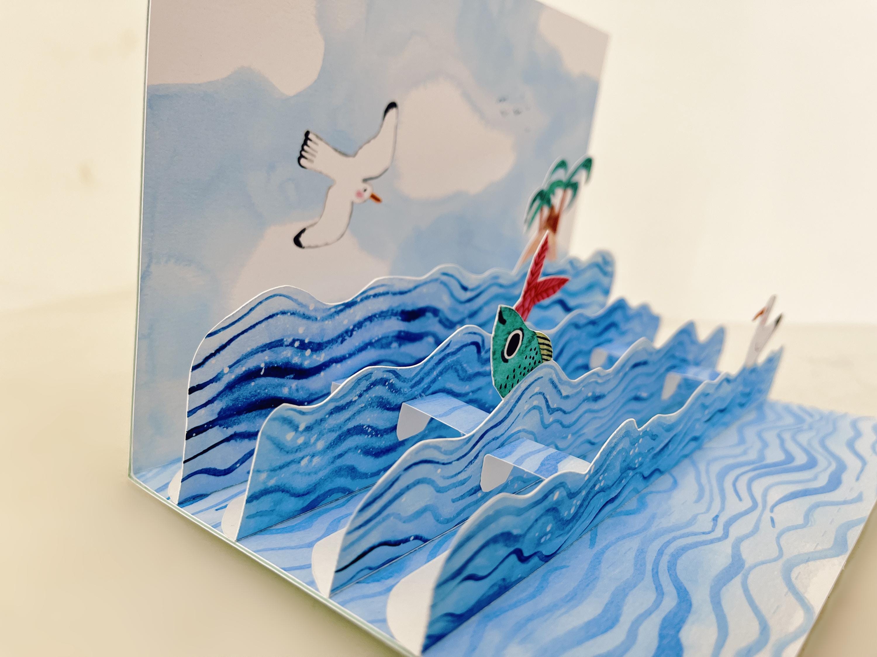 DIY Ocean Pop-up Card Template: Hand-painted Design (digital Download ...