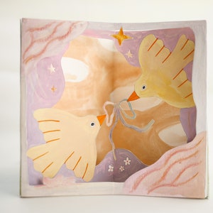 Spring Pop-up Book Template Hand-painted DIY Carousel Book for Easter ...