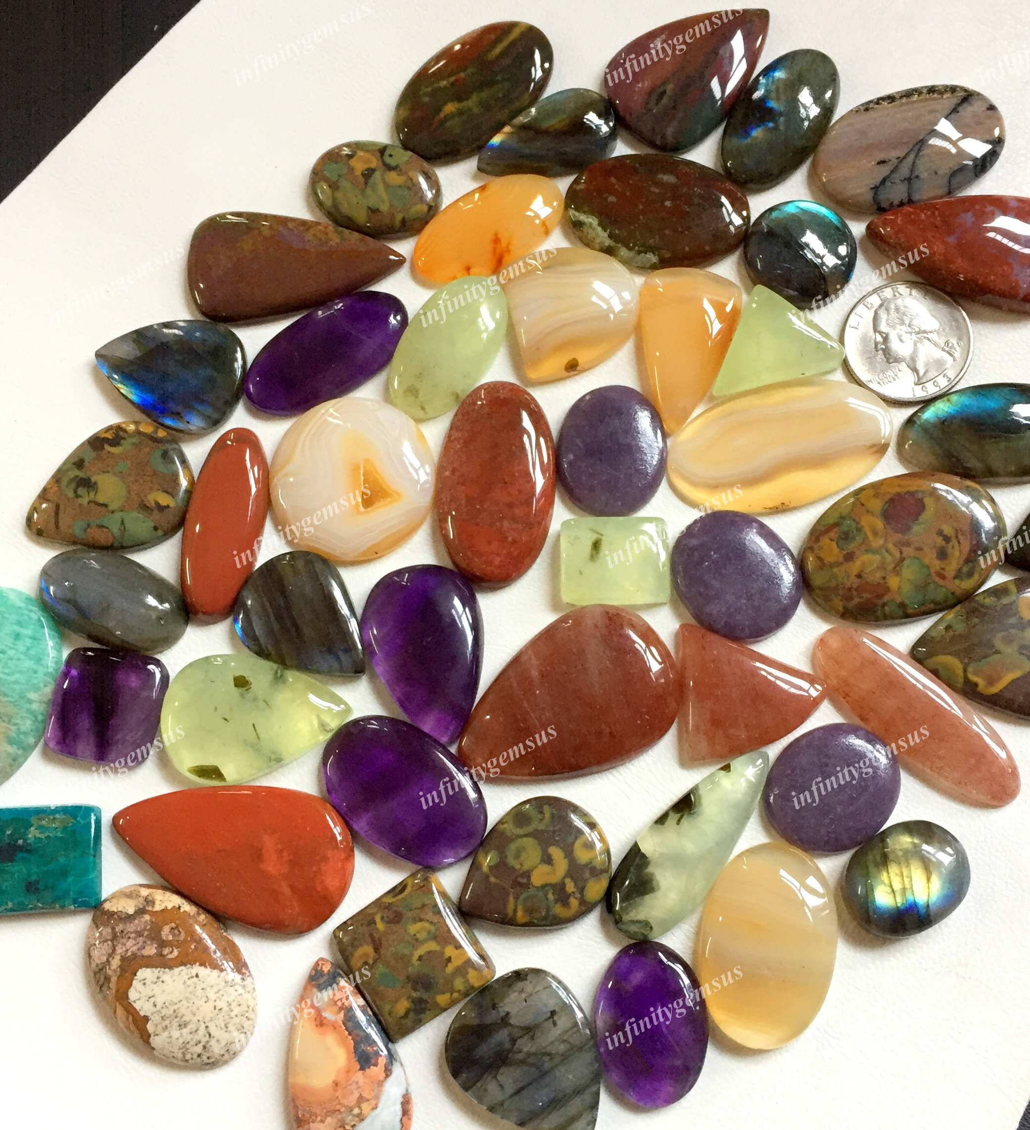 Wholesale Lot of Mixed Natural Gemstone Cabochon by Weight With ...