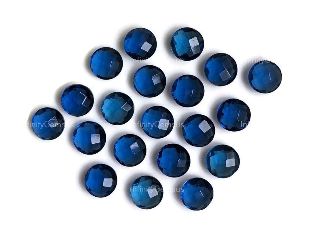 Blue Sapphire Color Round Briolette 8mm Gemstone, 10 Pcs Pack Faceted ...