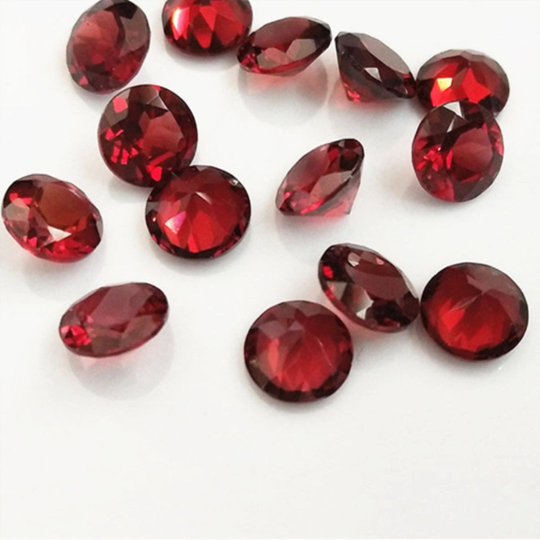 Mozambique Garnet Faceted Round Shape Gemstone 6mm, 7mm, AAA Quality ...