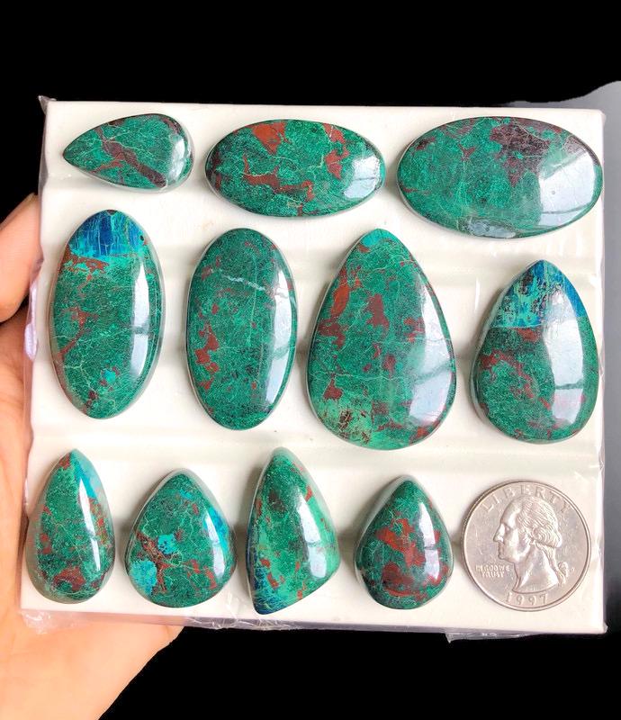 SELECTED Chrysocolla Cabochon, Natural Semi Precious Gemstone for ...