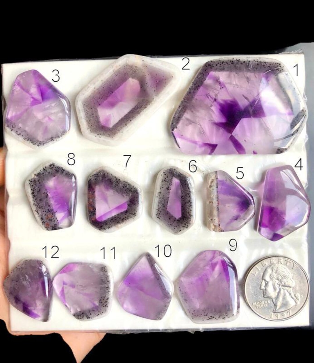 SELECTED Trapiche Amethyst Slice Gemstone, Handmade Amethyst Slice ...