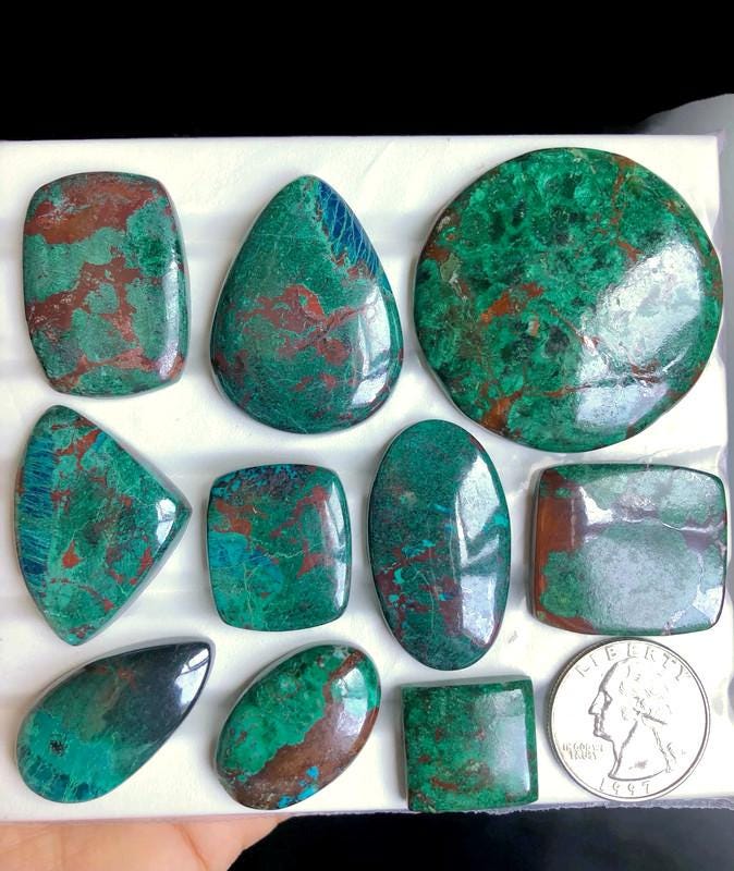 SELECTED Chrysocolla Cabochon, Natural Semi Precious Gemstone for ...