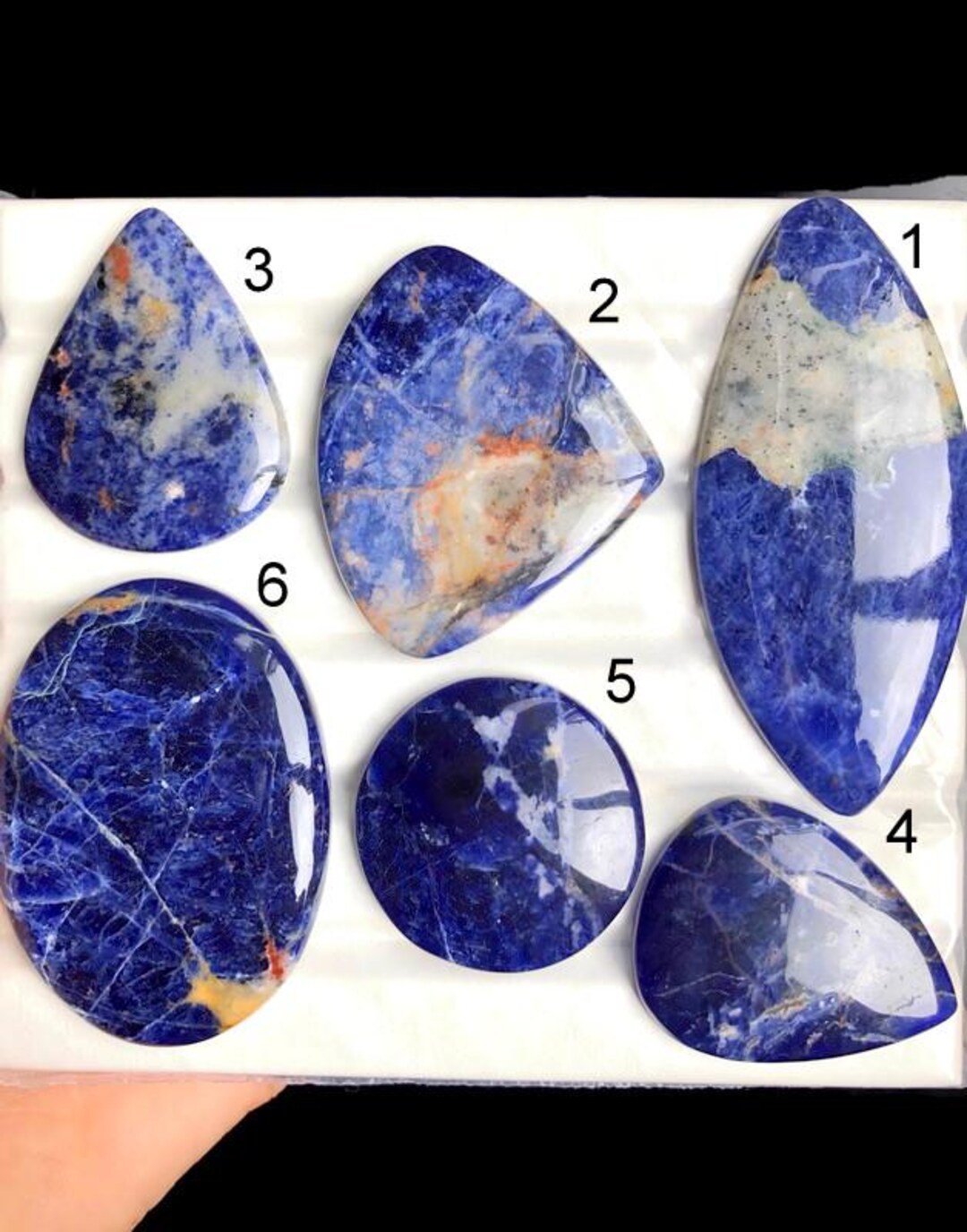 SELECTED Sodalite Cabochon, Natural Semi Precious Gemstone for Jewelry ...