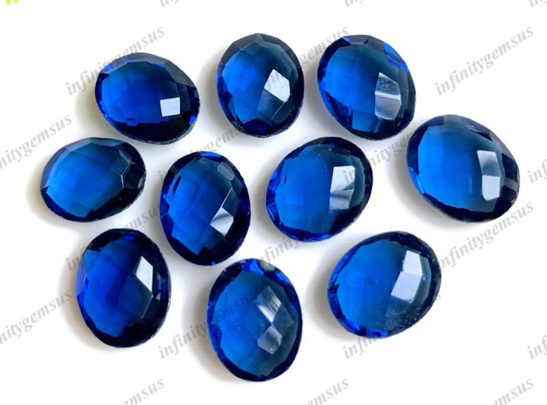 Blue Sapphire Color Oval Shape 9x11mm Gemstone, 10 Pcs Pack Faceted ...