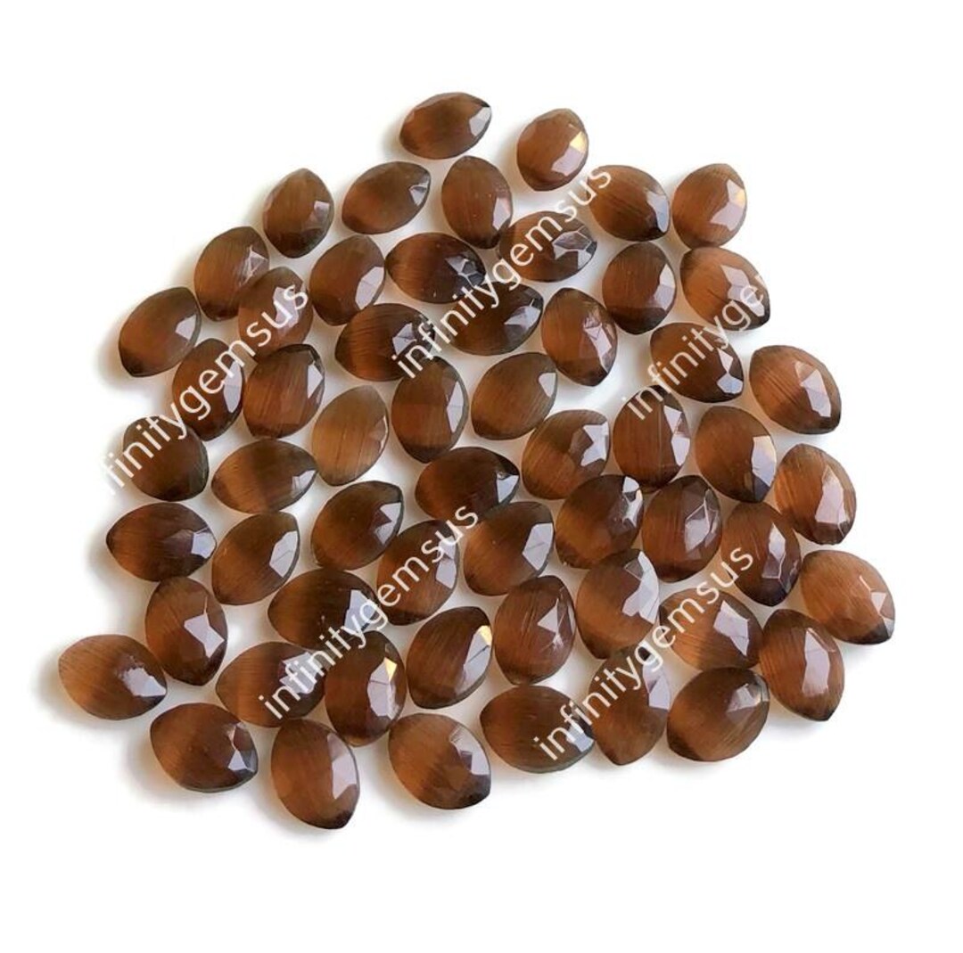 Monalisa Rose Cut Faceted Stone (cat's Eye) - Brown Shade Monalisa ...