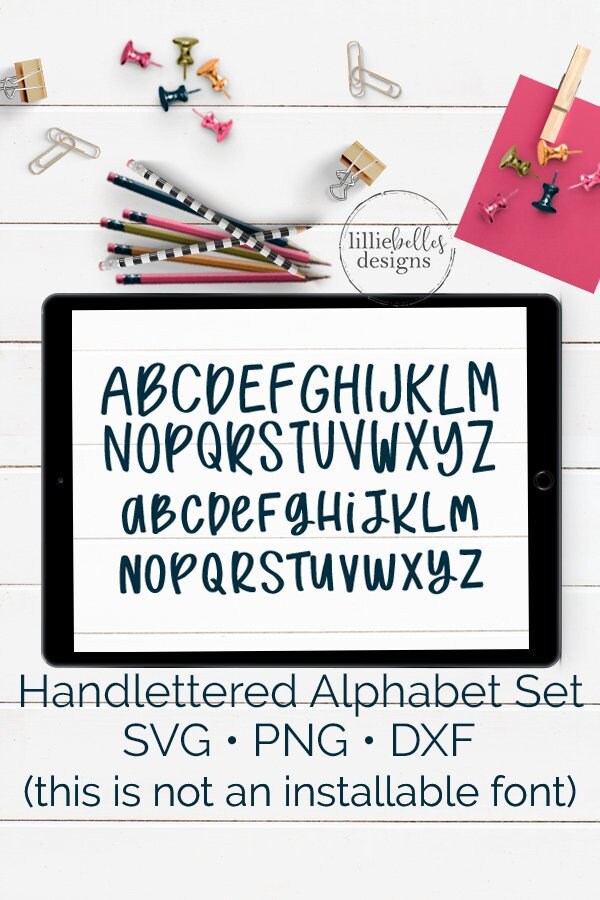 Visual Arts Craft Supplies & Tools Hand lettered SVG Alphabet set ...