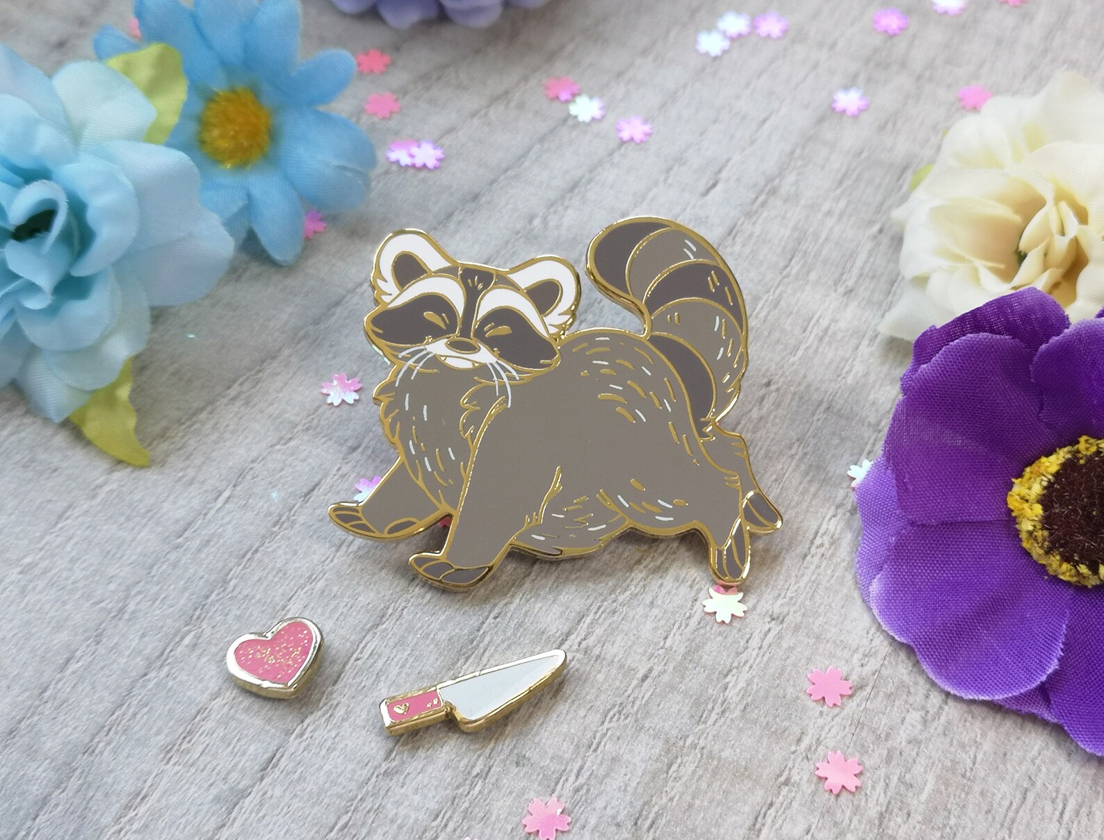 Raccoon Chaotic Cutie Hard Enamel Magnetic Pin Set Fun & - Etsy