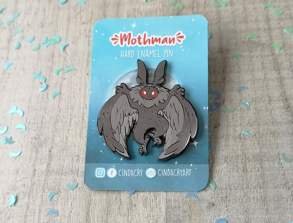 Mothman Cryptid Hard Enamel Pin Gift Fun Lapel Pin Beast - Etsy