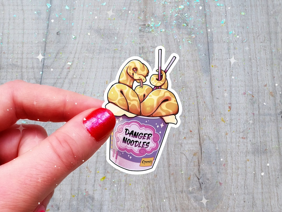 Snake Danger Noodle Sticker Holographic Glitter Snek - Etsy