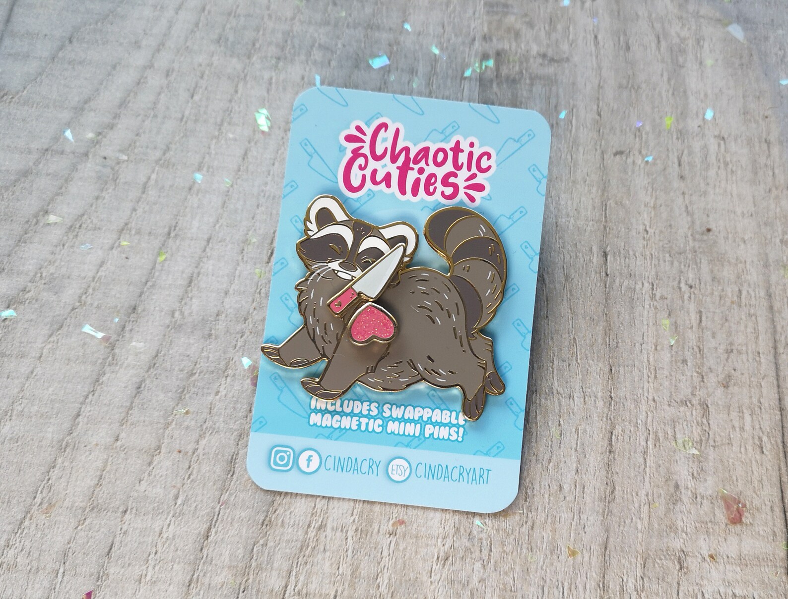 Raccoon Chaotic Cutie Hard Enamel Magnetic Pin Set Fun & - Etsy