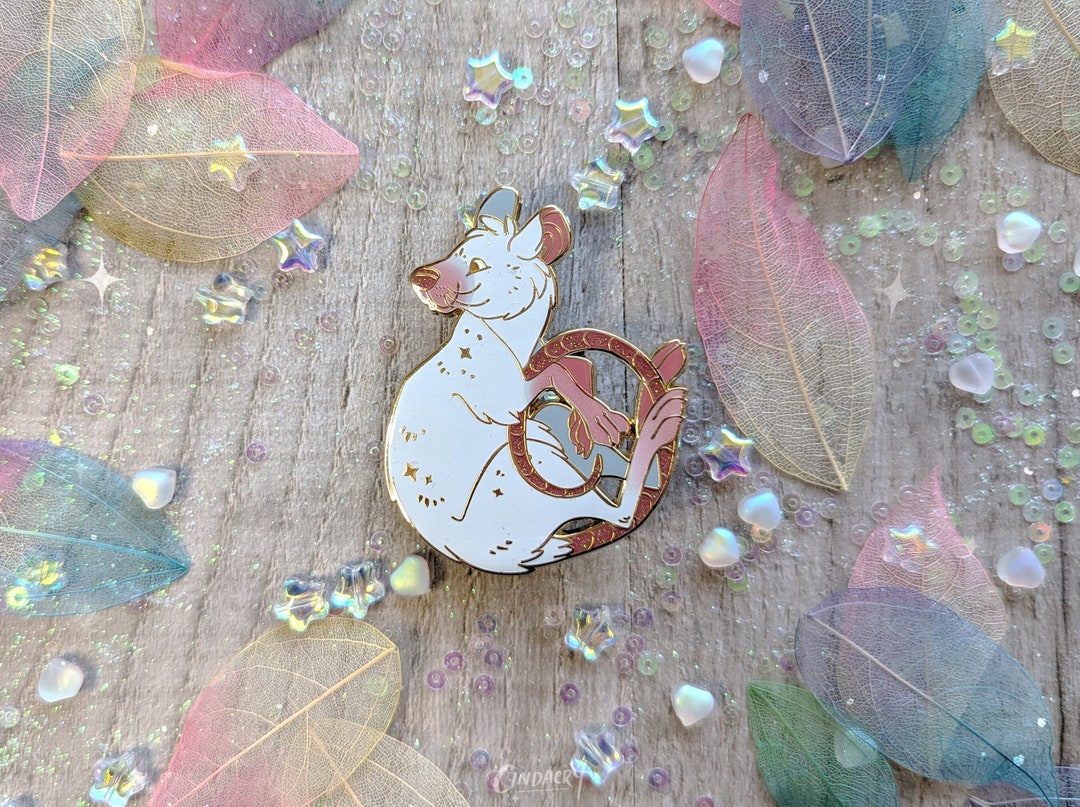 White Rat Enamel Pin | Gift Fun Lapel Pin Beast - Etsy