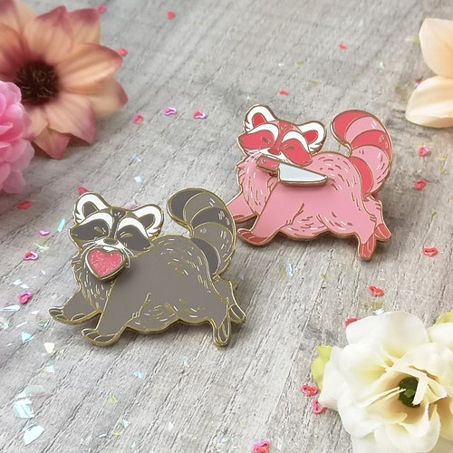 Raccoon Enamel Pin Badge - Etsy