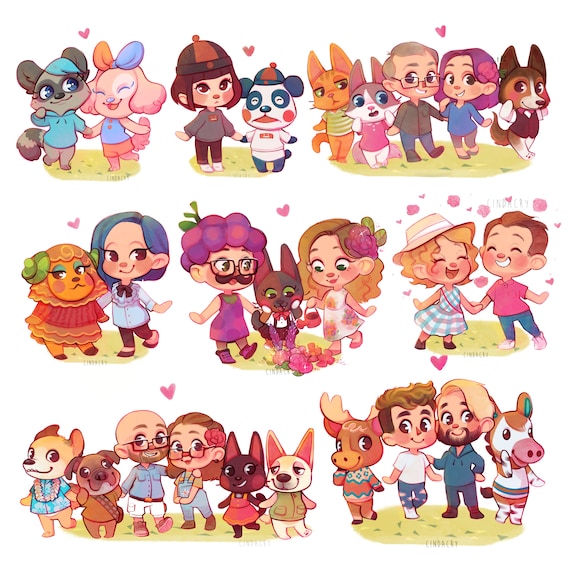 Pet Portraits Art & Collectibles Animal Crossing Style Custom Digital ...