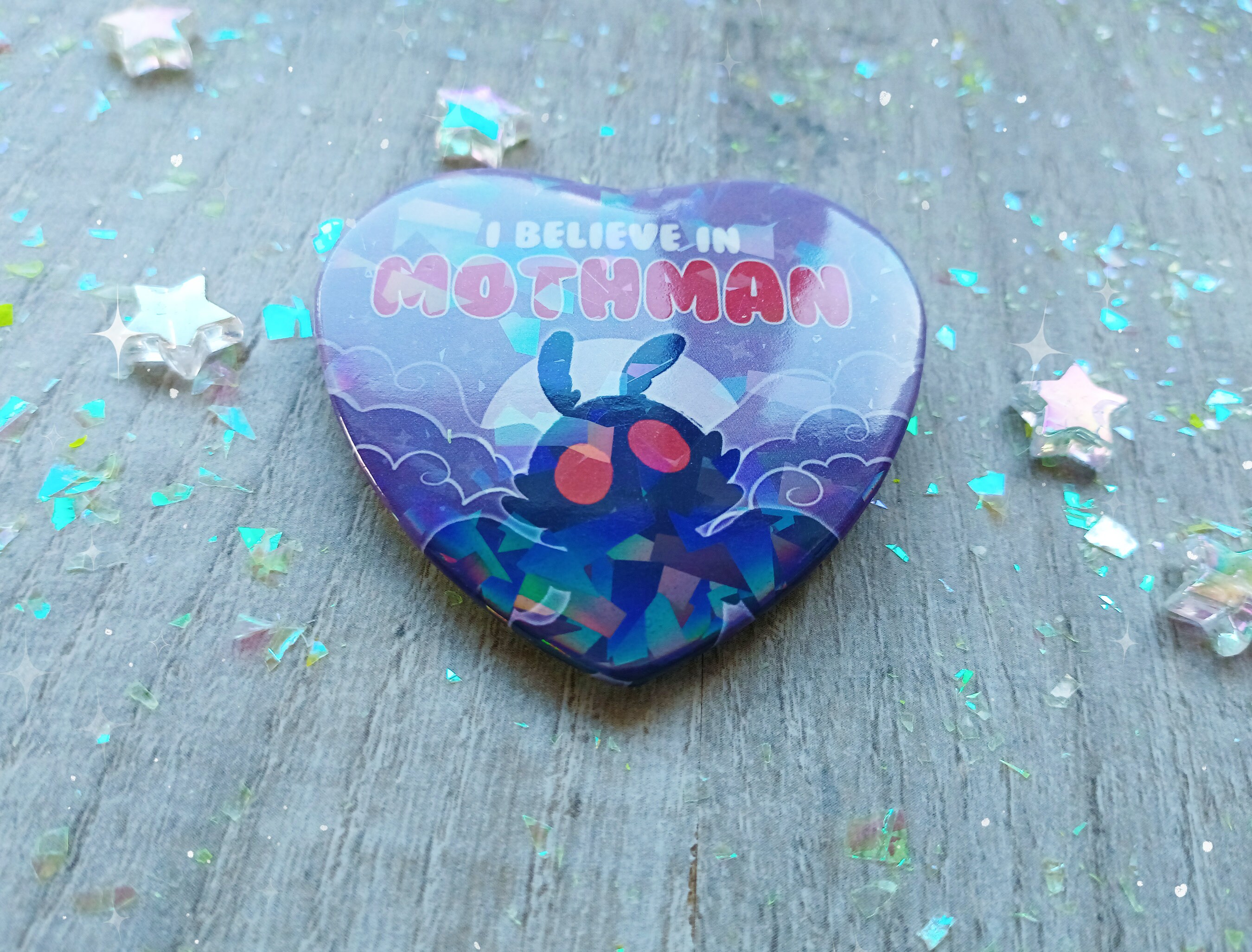 I Believe in Mothman Holographic Tin Badge - Etsy