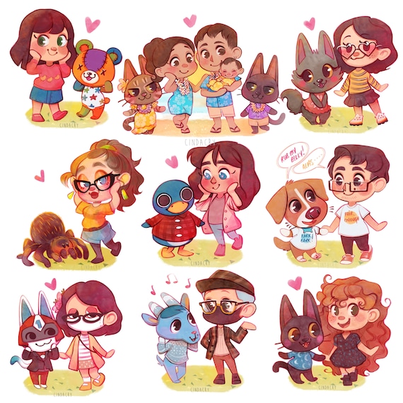Pet Portraits Art & Collectibles Animal Crossing Style Custom Digital ...