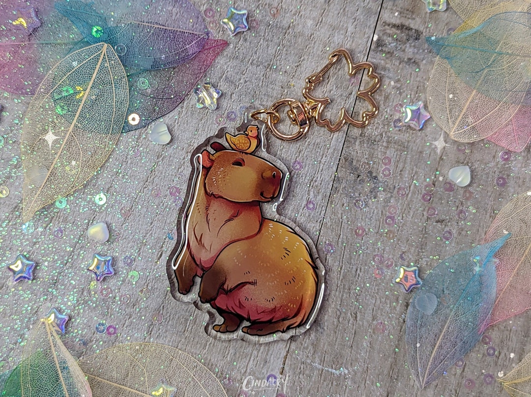 Capybara Acrylic Charm Keyring Double Sided - Etsy
