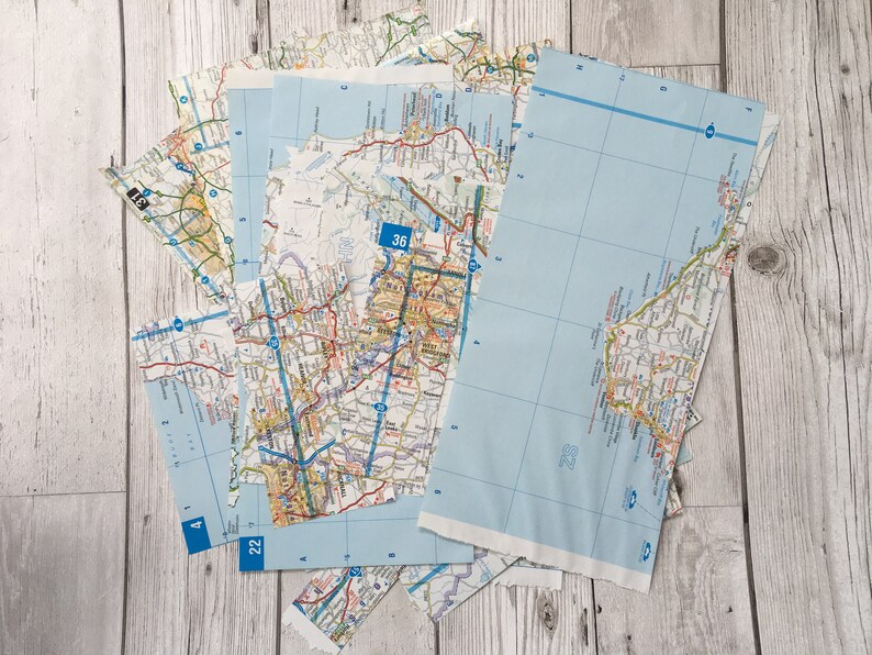 Road Map Book Paper Pack - Etsy