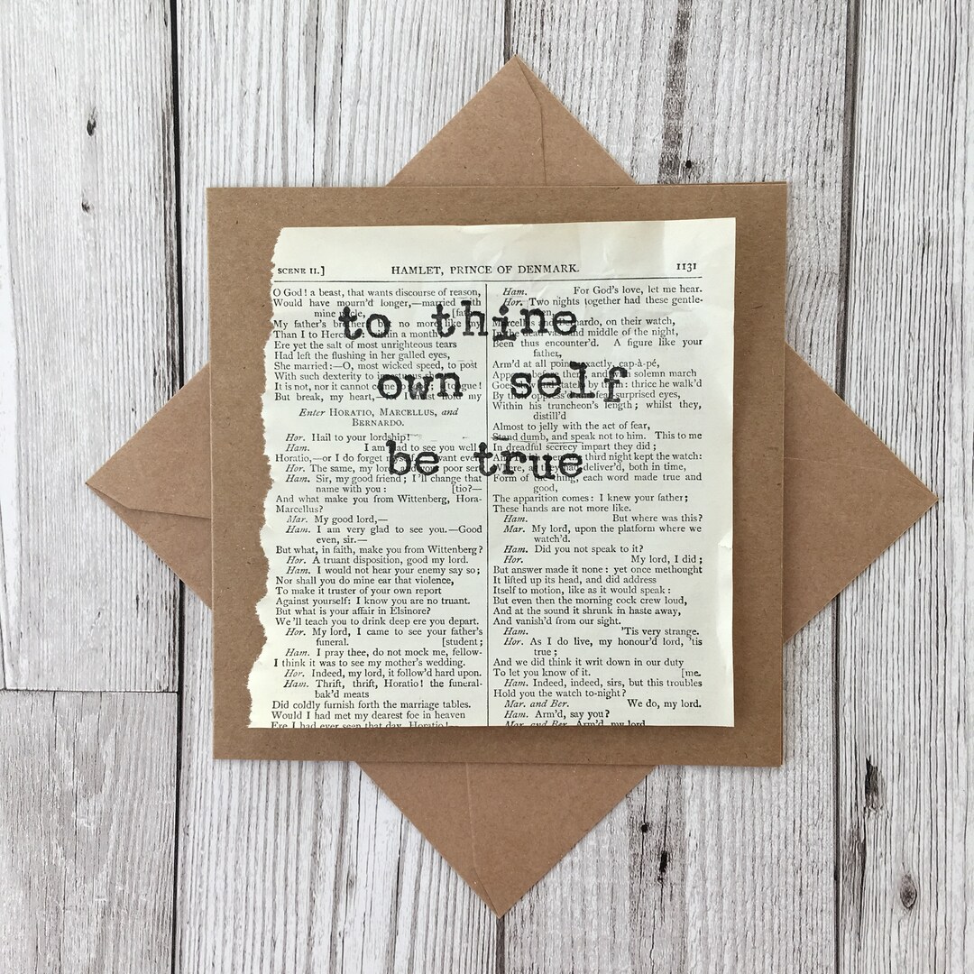 To Thine Own Self Be True Shakespeare's Hamlet Quote - Etsy UK
