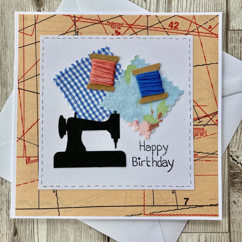 Sewing Birthday Card - Etsy