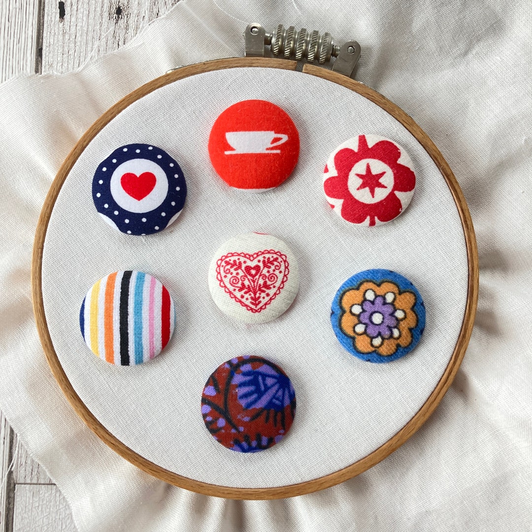 Fabric Covered Button Needle Minder, Needle Nanny, Magnetic Needle ...