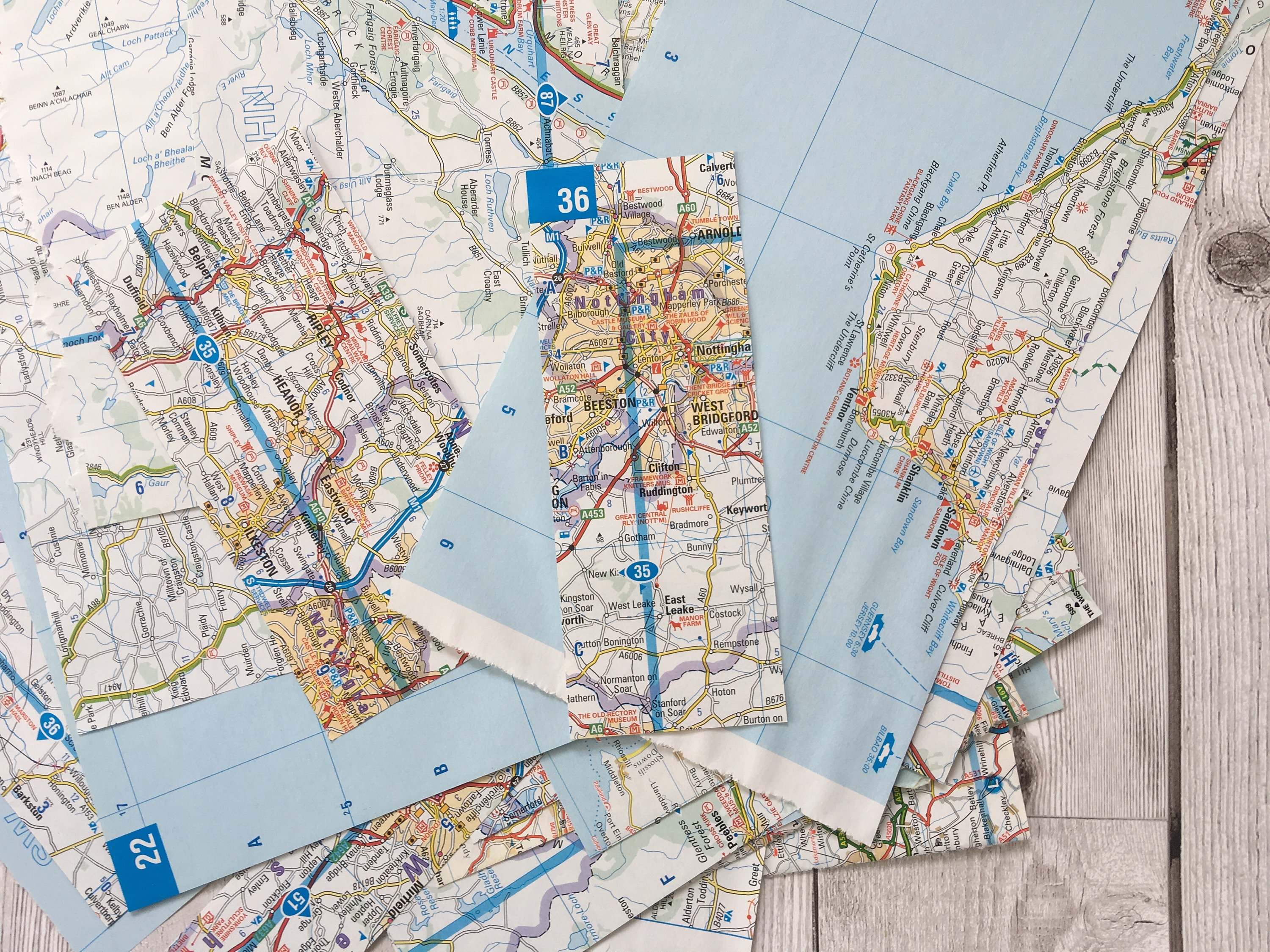 Road Map Book Paper Pack - Etsy