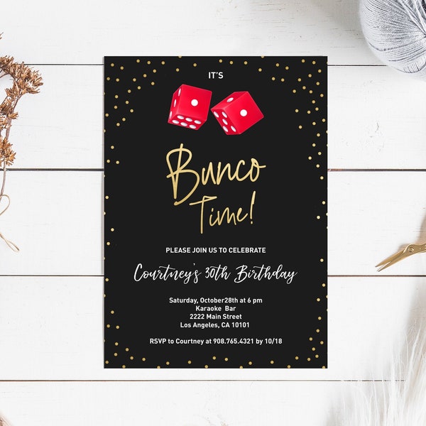 Bunco Party Birthday Invitation - Etsy