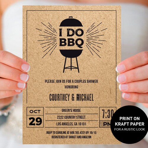 I Do BBQ Invitation Couples Shower Printable Invite Engagement | Etsy