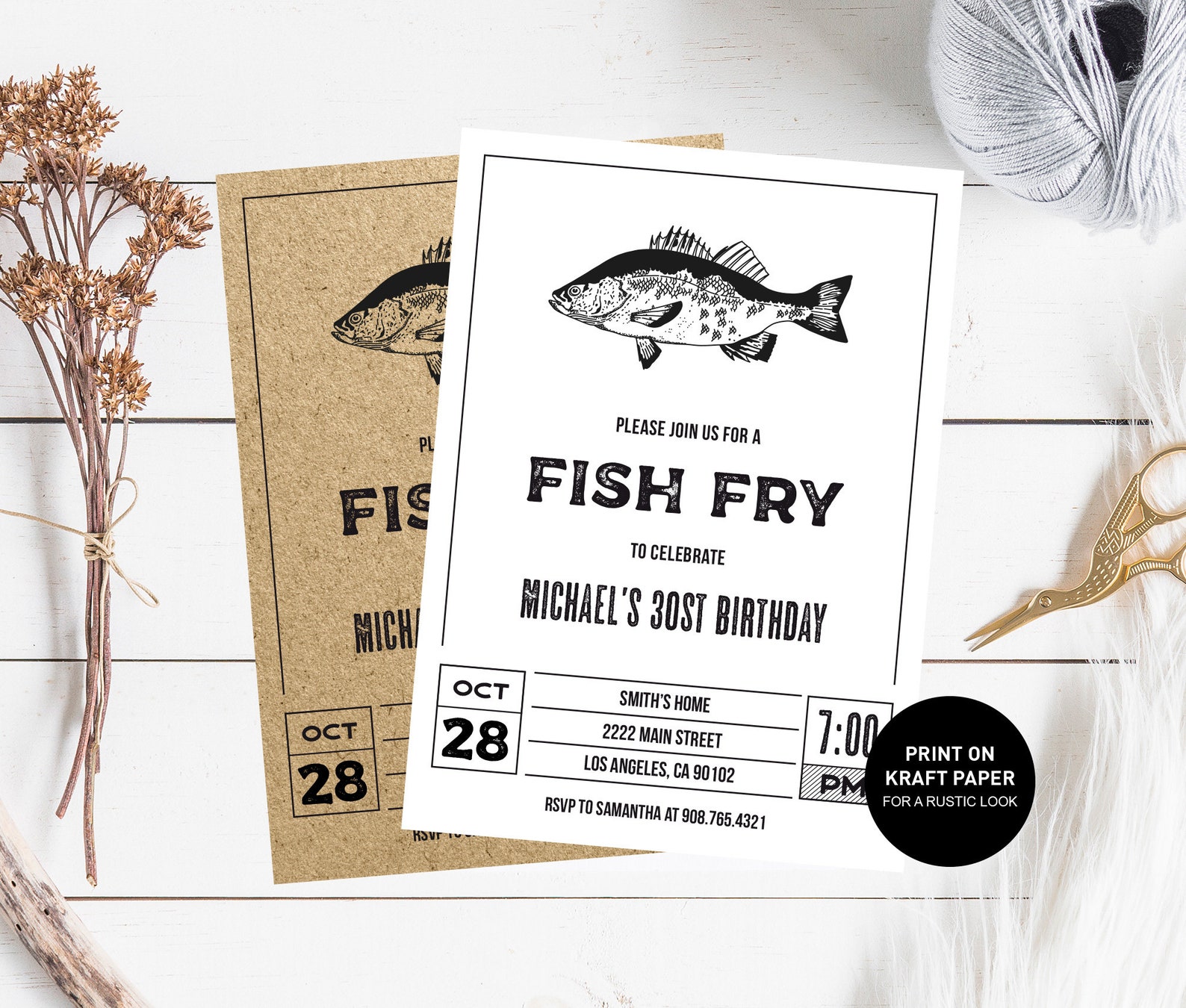 Fish Fry Invitation Fish Fry Party Invitation Printable Fish - Etsy