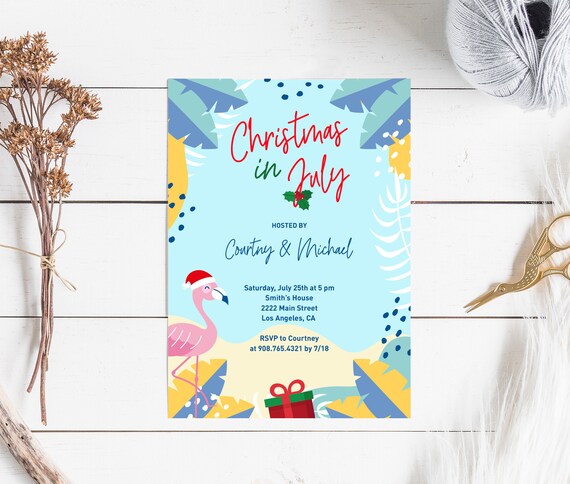 Christmas in July Invitation Christmas in July Invite - Etsy