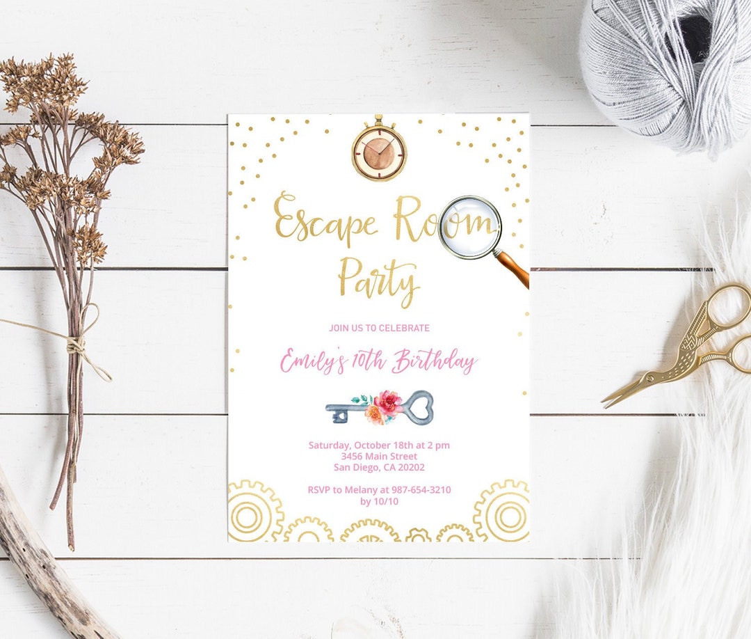 Escape Room Invitation Escape Room Birthday Invitation Girl - Etsy