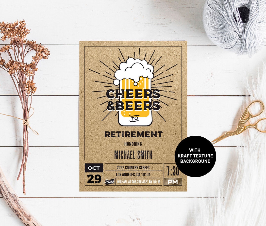 Retirement Invitation for Men, Retirement Party Invitation Download ...