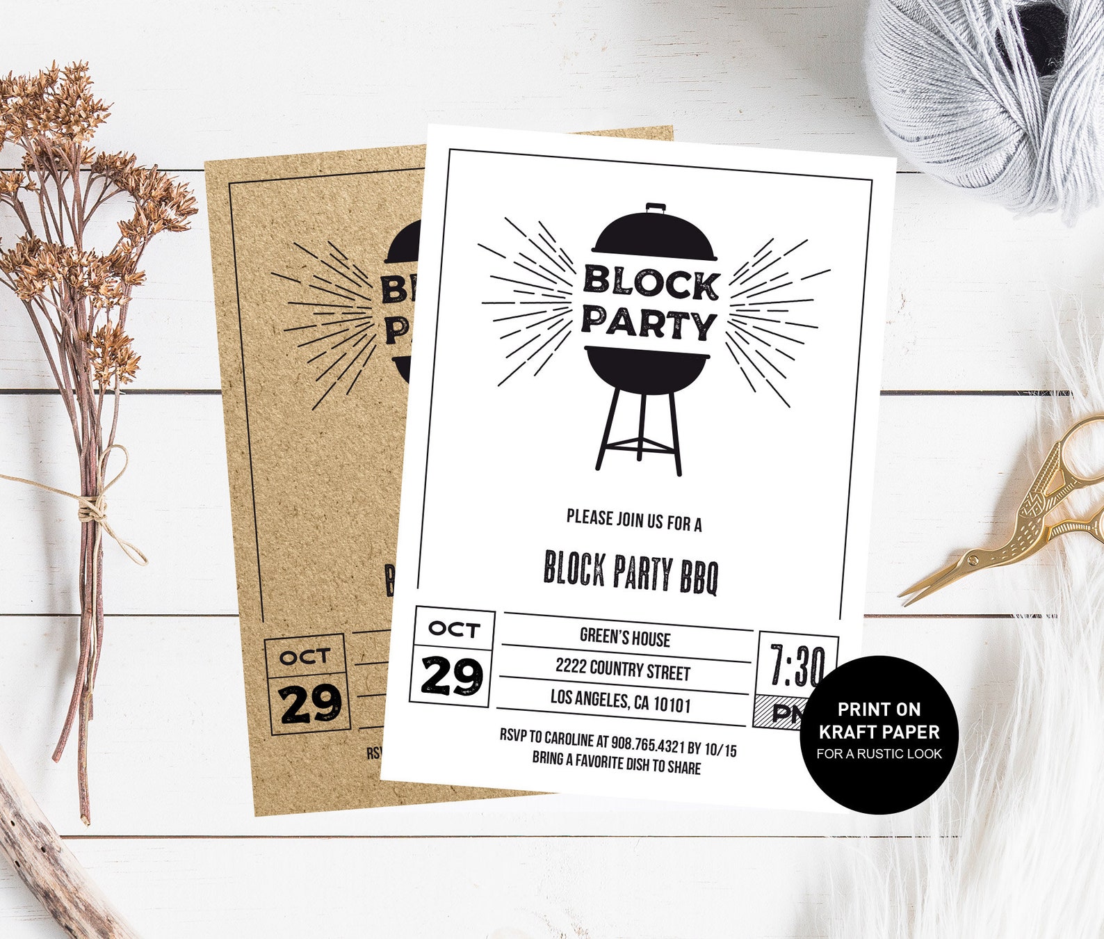 Block Party Invitation Block Party Bbq Invite Printable - Etsy