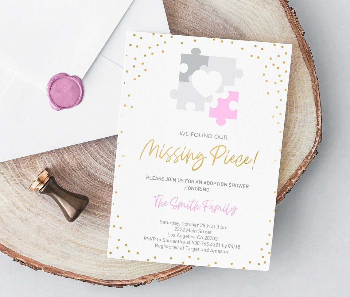 Missing Piece Adoption Invitation Puzzle Missing Piece - Etsy