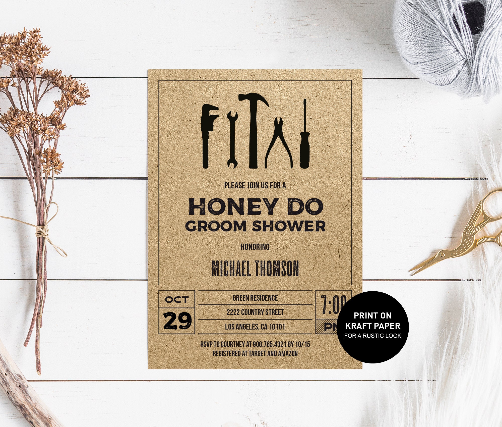 Honey Do Groom Shower Invitation honey do shower invite | Etsy