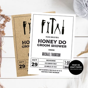 Honey Do Groom Shower Invitation, Honey Do Shower Invite Printable ...