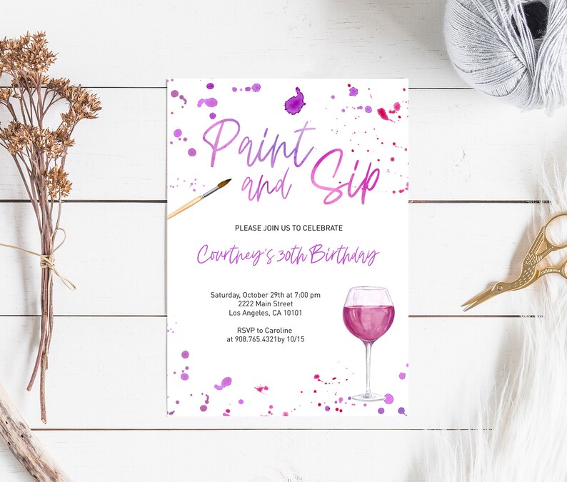 Sip And Paint Invitation Template Free