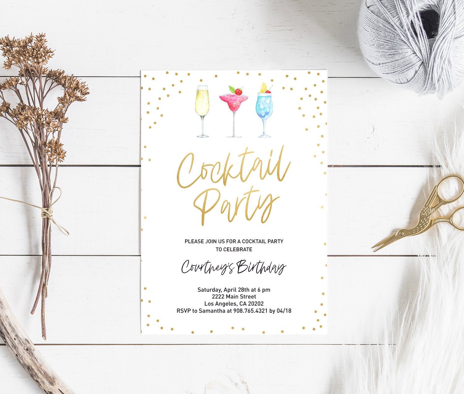 Cocktail Party Invitation Any Occasion Cocktail Birthday | Etsy