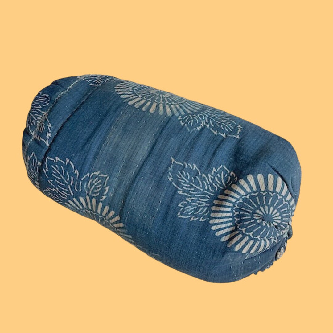 Makura,japanese Pillow,vintage Pillow,aizome,indigo,rice Straw,katazome ...