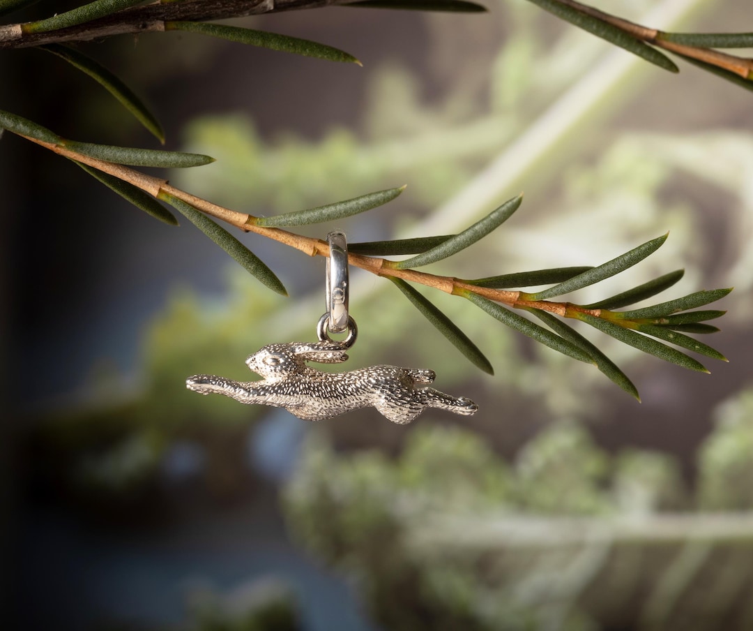 Silver Hare Charm, Sterling Silver Hare Charm to Wear on Charm ...