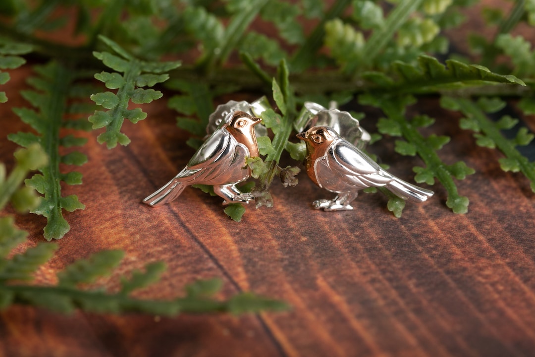 Robin Earrings, Bird Earrings, Bird Lover Gift, Bird Earrings Silver ...