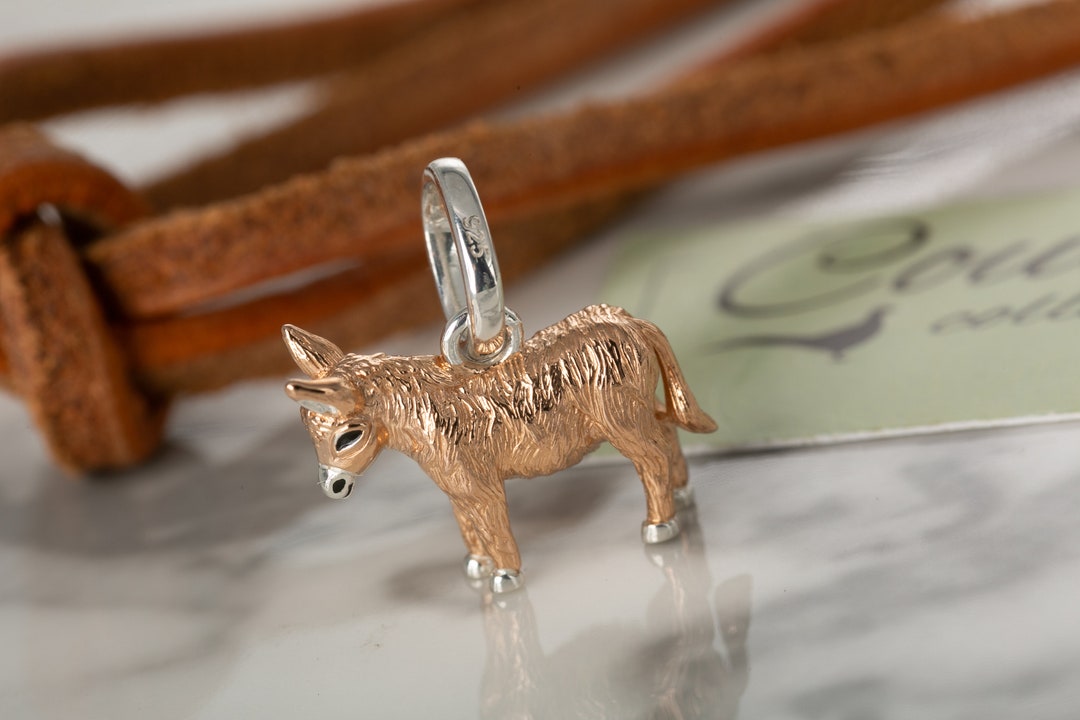 Donkey Charm, Silver and Rose Gold Donkey to Wear as a Charm or a ...