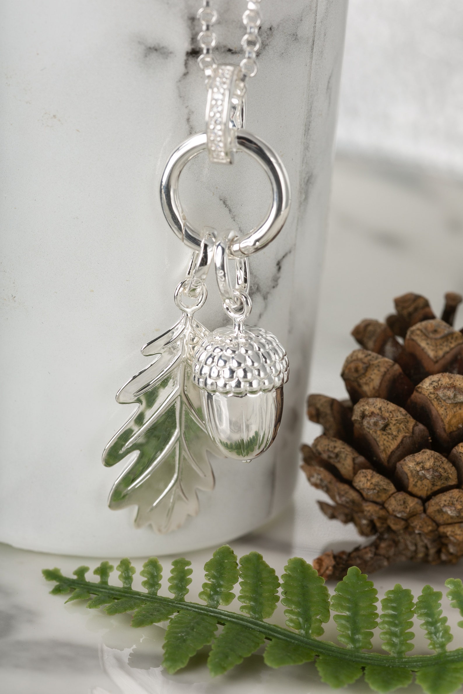 Sterling Silver Acorn Charm - Etsy