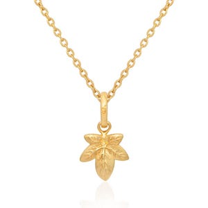 Gold Vermeil Ivy Leaf Pendant Necklace - Adjustable Chain - Etsy