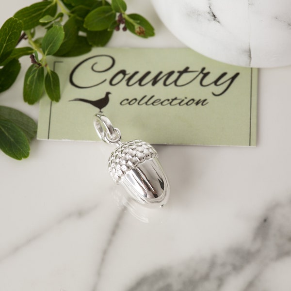 Silver Acorn - Etsy